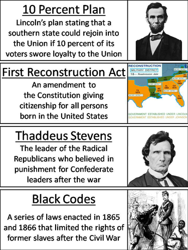 Reconstruction Word Wall Cards | Teaching Resources