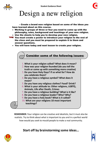 Design your own religion - Alternative Religions | Teaching Resources