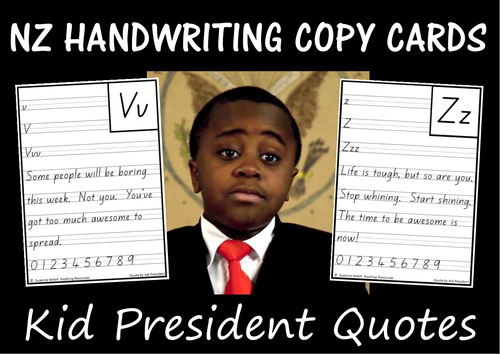 New Zealand Handwriting Copy Cards – Kid President Quotes | Teaching ...