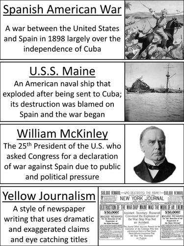 Spanish American War Word Wall Cards | Teaching Resources