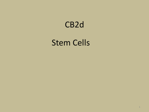 CP2d - Stem Cells | Teaching Resources