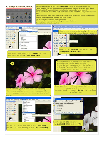 GIMP photo manipulation help cards | Teaching Resources