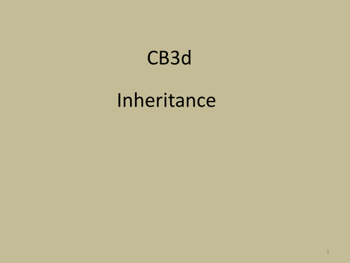 CB3d - Inheritance | Teaching Resources