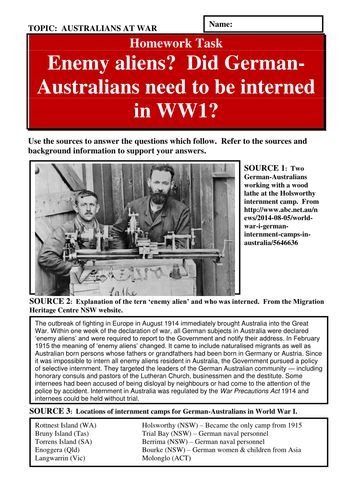Australia in World War I | Teaching Resources