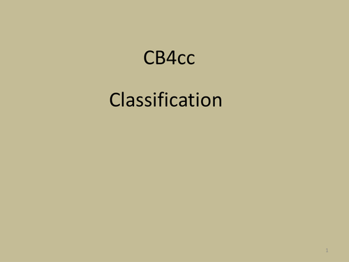 CB4c - Classification | Teaching Resources