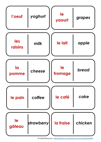 French Food and Drink (La Nourriture) Games | Teaching Resources