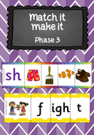 Phonics Phase 3 Match it Make it | Teaching Resources