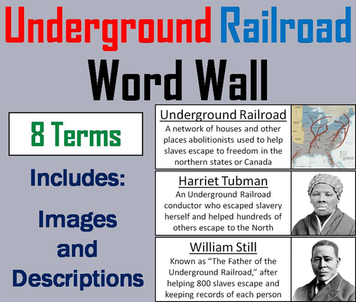 Underground Railroad Word Wall Cards | Teaching Resources