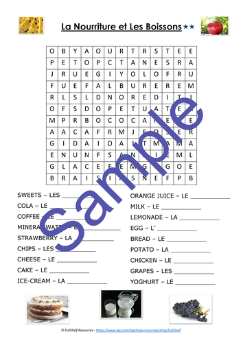 French Food Worksheets (La Nourriture) | Teaching Resources