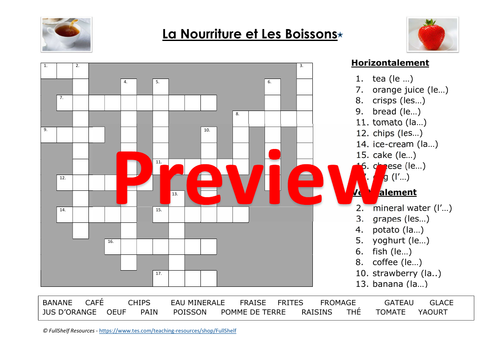 French Food Worksheets (La Nourriture) | Teaching Resources