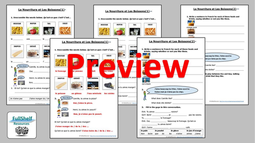 French Food Worksheets (La Nourriture) | Teaching Resources