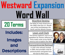 Westward Expansion Word Wall Cards | Teaching Resources