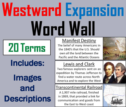 Westward Expansion Word Wall Cards | Teaching Resources