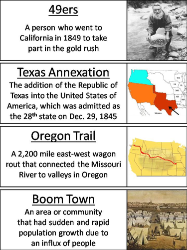 Westward Expansion Word Wall Cards | Teaching Resources