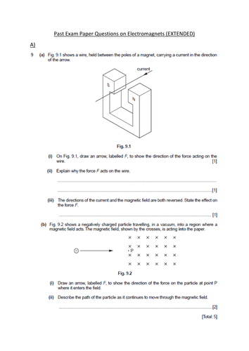 CIE Electromagnets Practice (Past Paper) Questions | Teaching Resources