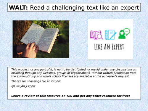 Independent Close Reading - reusable lesson to embed reading skills ...