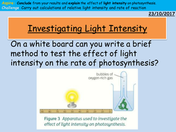 Investigating Light Intensity and Rate of Photosynthesis Simulation and ...