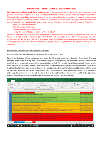 Report Writing Spreadsheet/ Software | Teaching Resources
