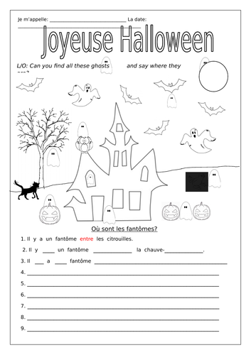 FRENCH - HALLOWEEN - JOYEUSE HALLOWEEN - WORKSHEETS | Teaching Resources