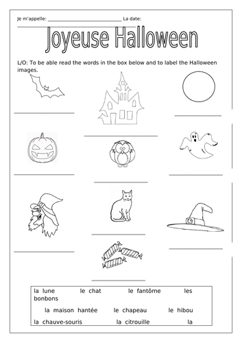FRENCH - HALLOWEEN - JOYEUSE HALLOWEEN - WORKSHEETS | Teaching Resources