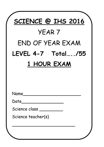 KS3 EXPLORING SCIENCE END OF YEAR TESTS YEAR 7, 8 AND 9 WITH MARK ... KS3 EXPLORING SCIENCE END OF YEAR TESTS YEAR 7, 8 AND 9 WITH MARK ...