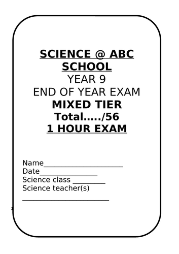 KS3 EXPLORING SCIENCE END OF YEAR TESTS YEAR 7, 8 AND 9 WITH MARK ... KS3 EXPLORING SCIENCE END OF YEAR TESTS YEAR 7, 8 AND 9 WITH MARK ...