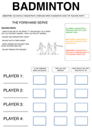 Physical Education: Badminton Serving Activity Cards by kstrick92 ...