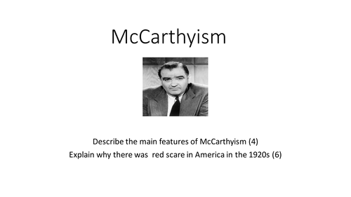 Revision on McCarthyism & The Red Scare | Teaching Resources