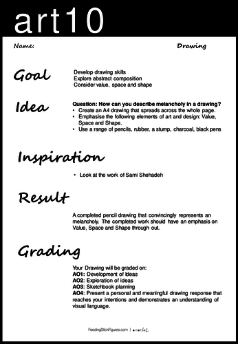 Art Assignment Full Template | Teaching Resources
