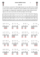 Column addition puzzle | Teaching Resources
