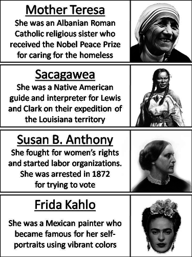 Women's History Month Word Wall Cards | Teaching Resources