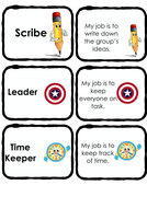 Group Task Role Cards | Teaching Resources
