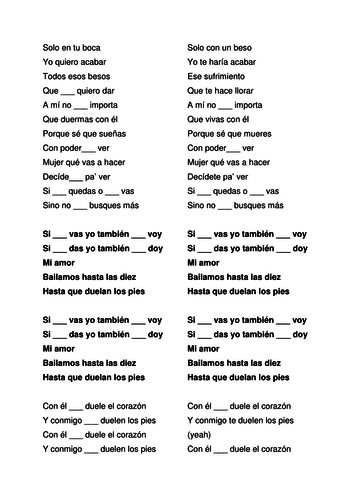 Spanish Song Lessons | Teaching Resources