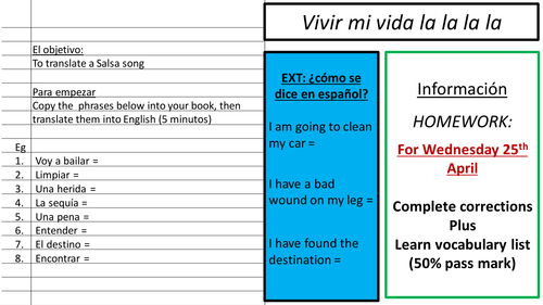 Spanish Song Lessons | Teaching Resources