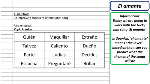 Spanish Song Lessons | Teaching Resources