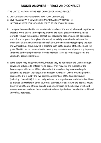 The UN and world peace | Teaching Resources