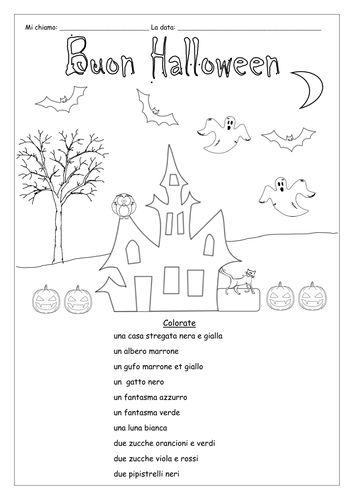 ITALIAN - BUON HALLOWEEN - WORKSHEETS | Teaching Resources