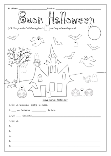 ITALIAN - BUON HALLOWEEN - WORKSHEETS | Teaching Resources