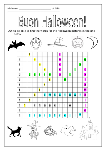 ITALIAN - BUON HALLOWEEN - WORKSHEETS | Teaching Resources