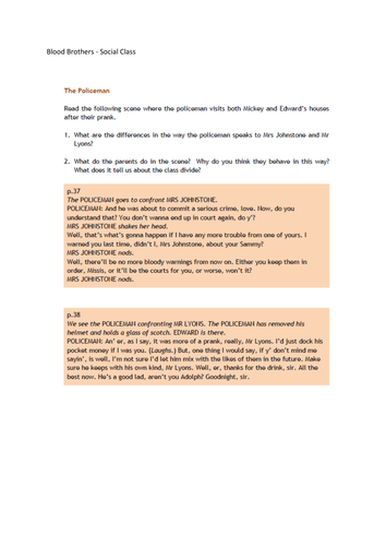 Blood Brothers - GCSE English Literature | Teaching Resources
