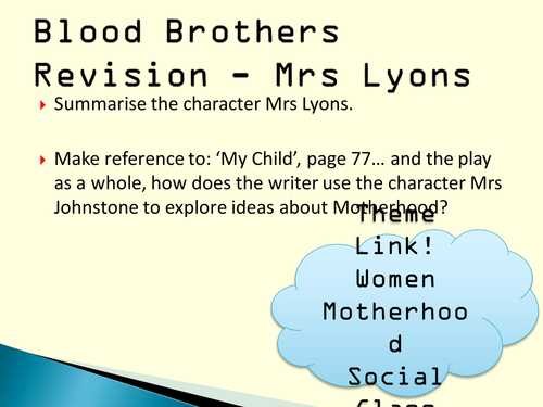 Blood Brothers - GCSE English Literature REVISION! | Teaching Resources