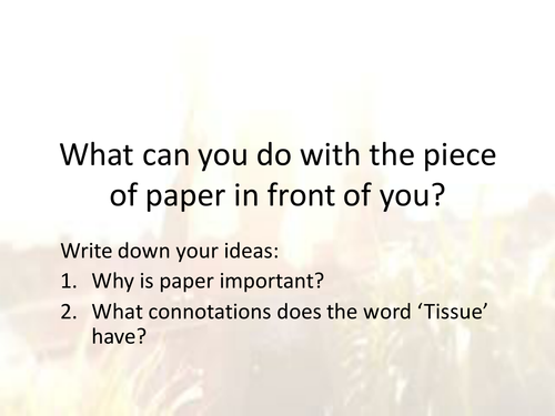 Tissue (AQA GCSE Poetry) | Teaching Resources