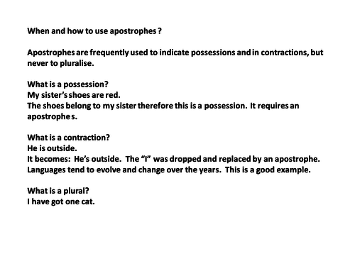 This is a presentation on apostrophes, how and when to use them ...