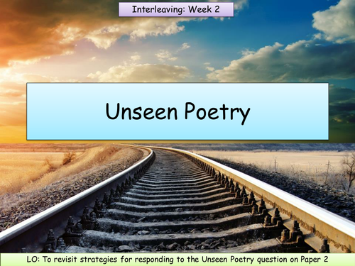 Unseen Poetry Revision one off lesson | Teaching Resources