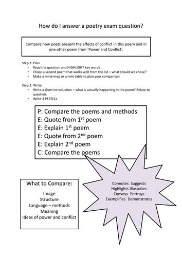 Poetry Comparison (AQA GCSE English Literature) | Teaching Resources