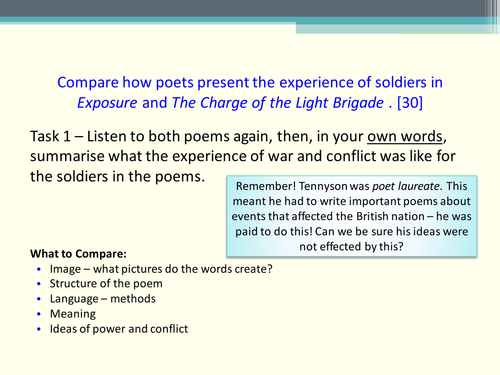 Poetry Comparison (AQA GCSE English Literature) | Teaching Resources
