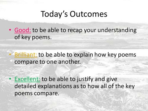 Poetry Comparison (AQA GCSE English Literature) | Teaching Resources