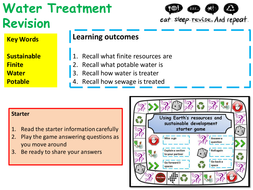 KS4 GCSE Chemistry (Science) Sustainability & Water Treatment Revision ...