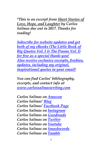 Short Fiction Stories of Love, Hope, and Laughter by Carlos Salinas (45 ...