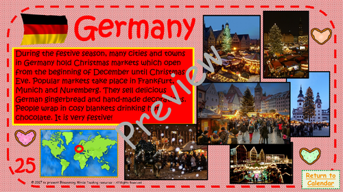 Christmas Around the World Advent Calendar | Teaching Resources